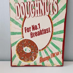 Vintage Style Doughnut Canvas Print Retro Kitchen Wall Art, Perfect for ...
