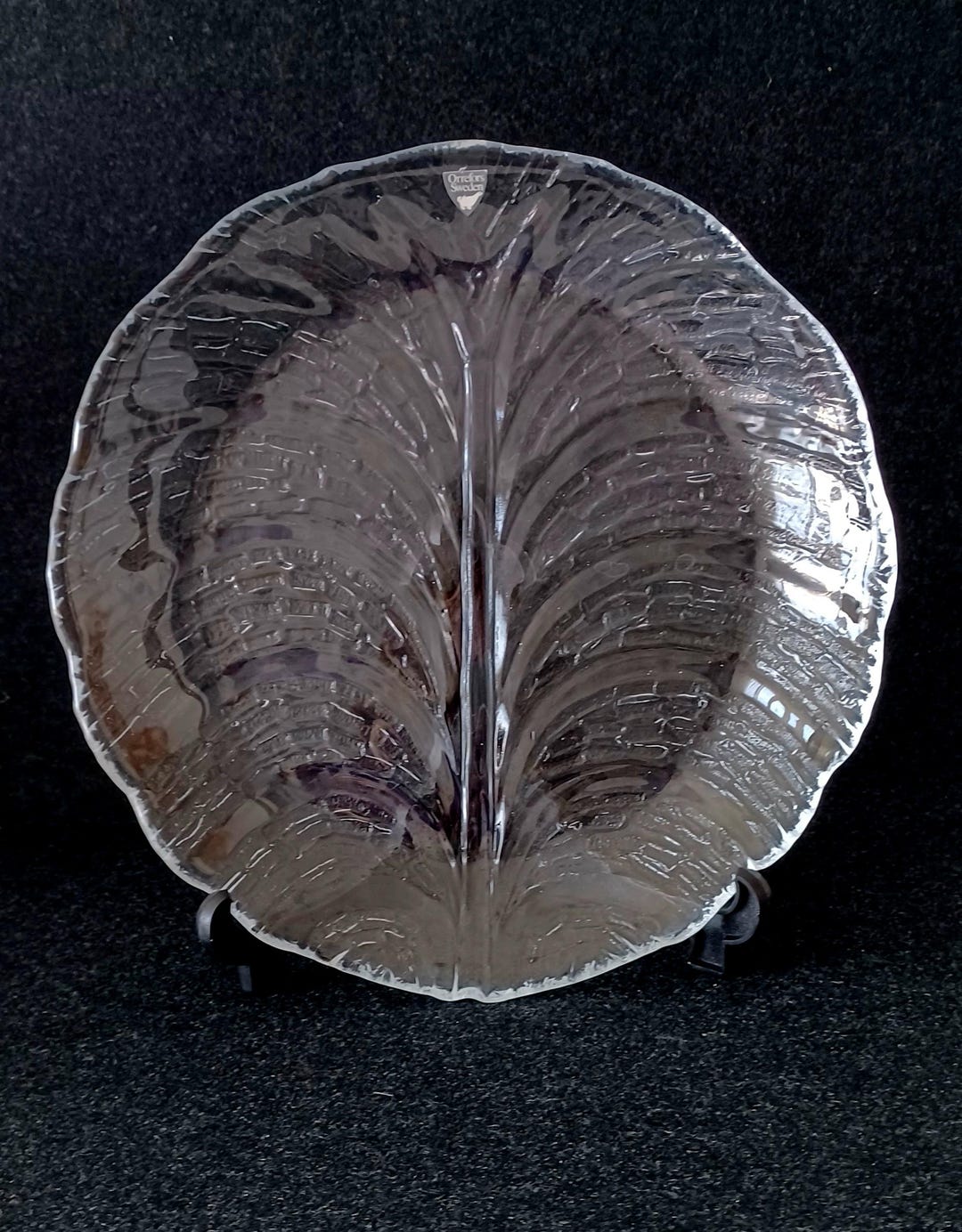 Vintage Orrefors Crystal Plate 25 Cm, Eden Pattern, Designed by Lars ...
