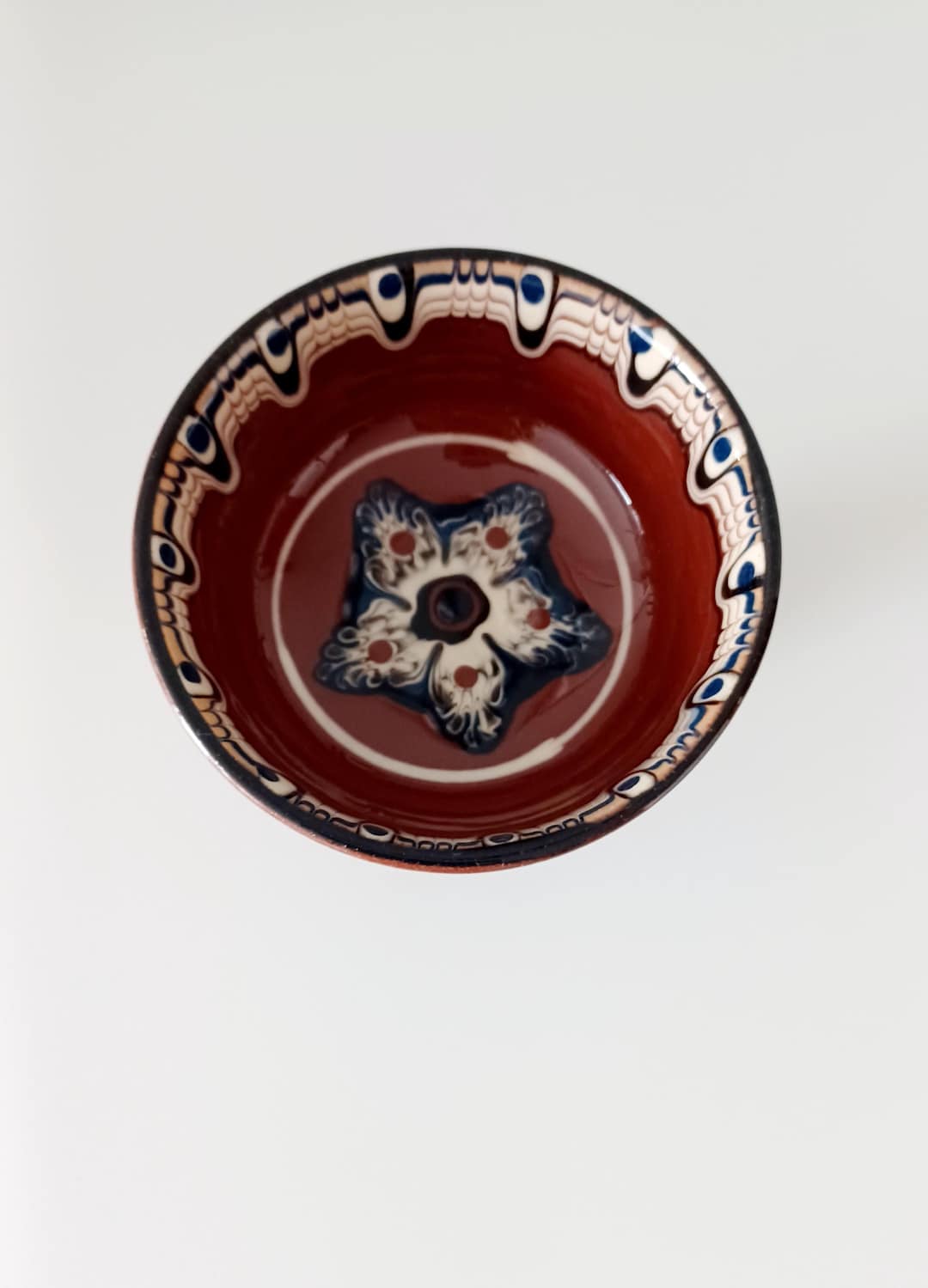 Vintage 1960s Troyan Redware Pedestal Bowl, Handcrafted Bulgarian ...