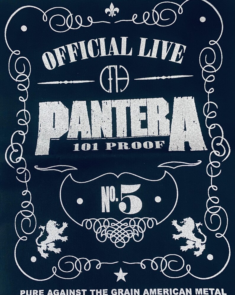 Officially Licensed Pantera 101 Proof Printed Sew on Large Size Back ...