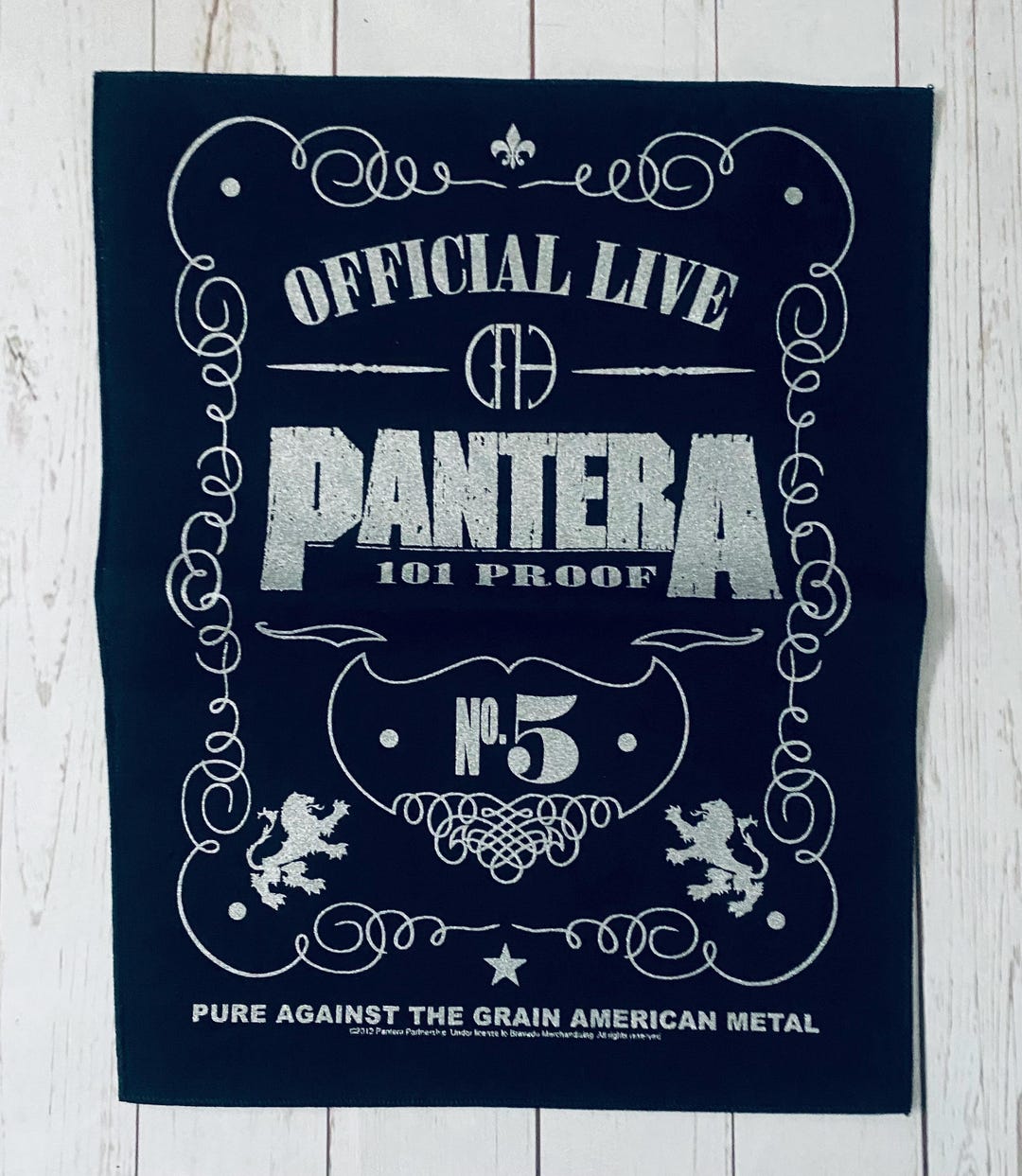Officially Licensed Pantera 101 Proof Printed Sew on Large Size Back ...