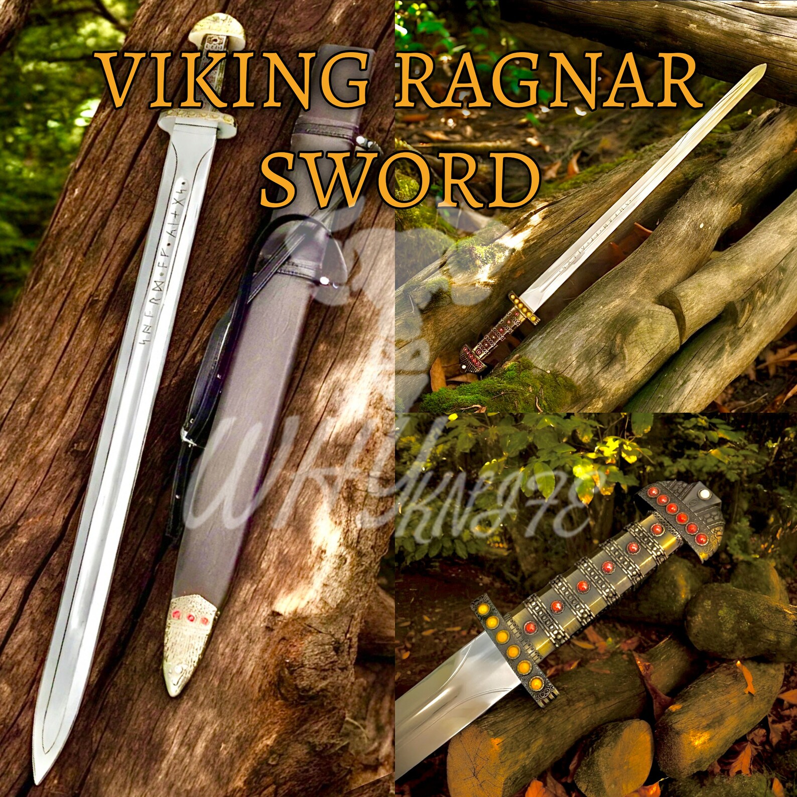 Handmade Ragnar Lothbrok Viking Sword , Viking Sword of King Ragnar ...