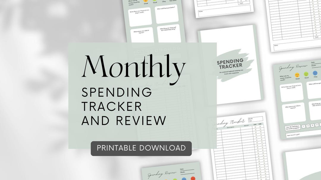 Printable Monthly Spending Tracker: Expense Log, Budgeting Tool (PDF ...