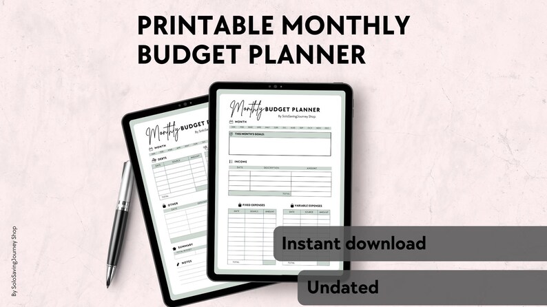 Printable Monthly Budget Planner, Paycheck Budget Planner, Money ...