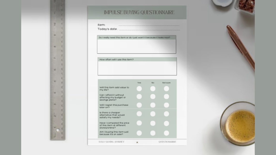 Stop Impulse Buying Printable Checklist, Impulse Spending Instant ...