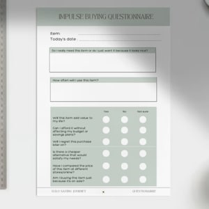Stop Impulse Buying Printable Checklist, Impulse Spending Instant ...