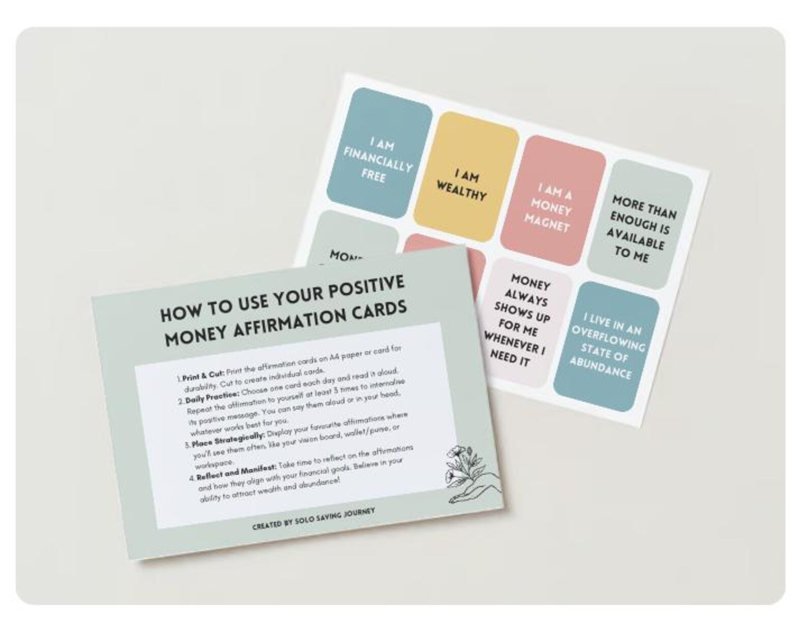 Printable Money Affirmation Cards: 40 Financial Wealth Flashcards (PDF ...