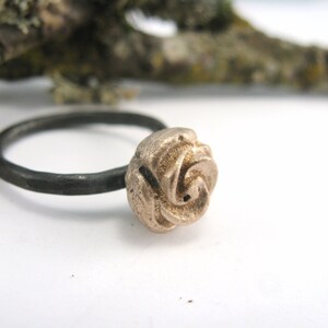 Golden Rose Ring Hand Cast in Bronze - Etsy