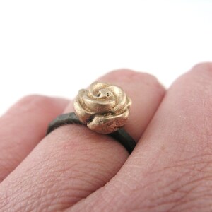 Golden Rose Ring Hand Cast in Bronze - Etsy