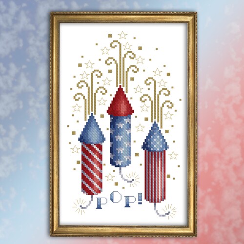 Cross Stitch Pattern Patriotic 4th of July Fireworks POP - Etsy