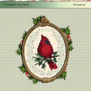Christmas Cardinal Cross Stitch Ornament Pattern Leaflet by Pamela ...