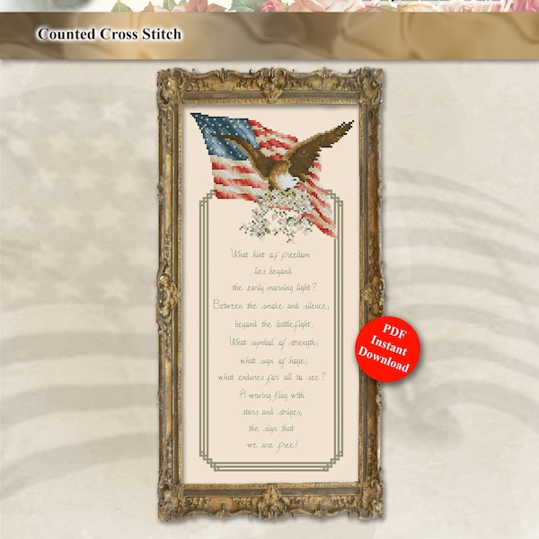 Patriotic Cross Stitch Pattern - Etsy
