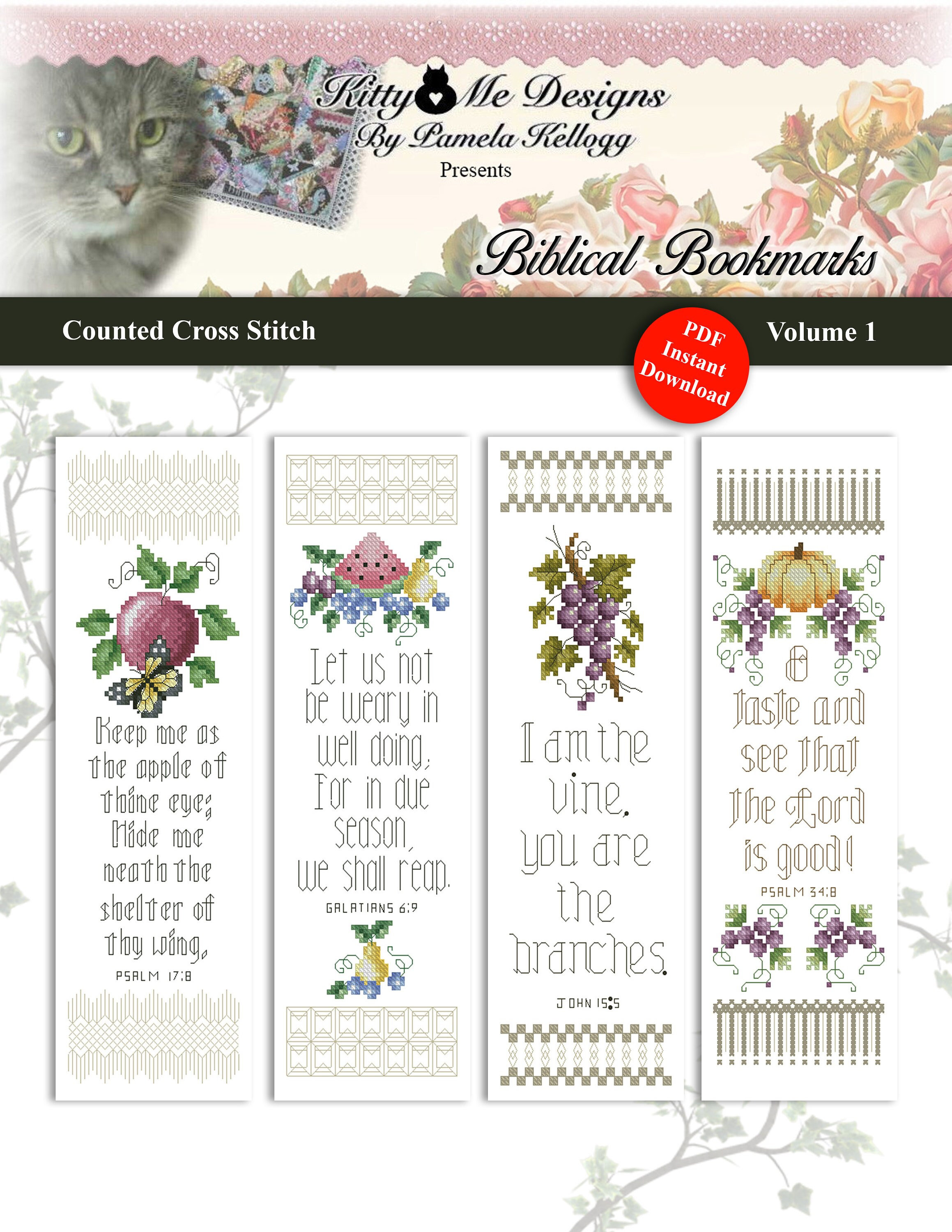 Biblical Bookmarks Volume 1 Counted Cross Stitch Pattern PDF - Etsy