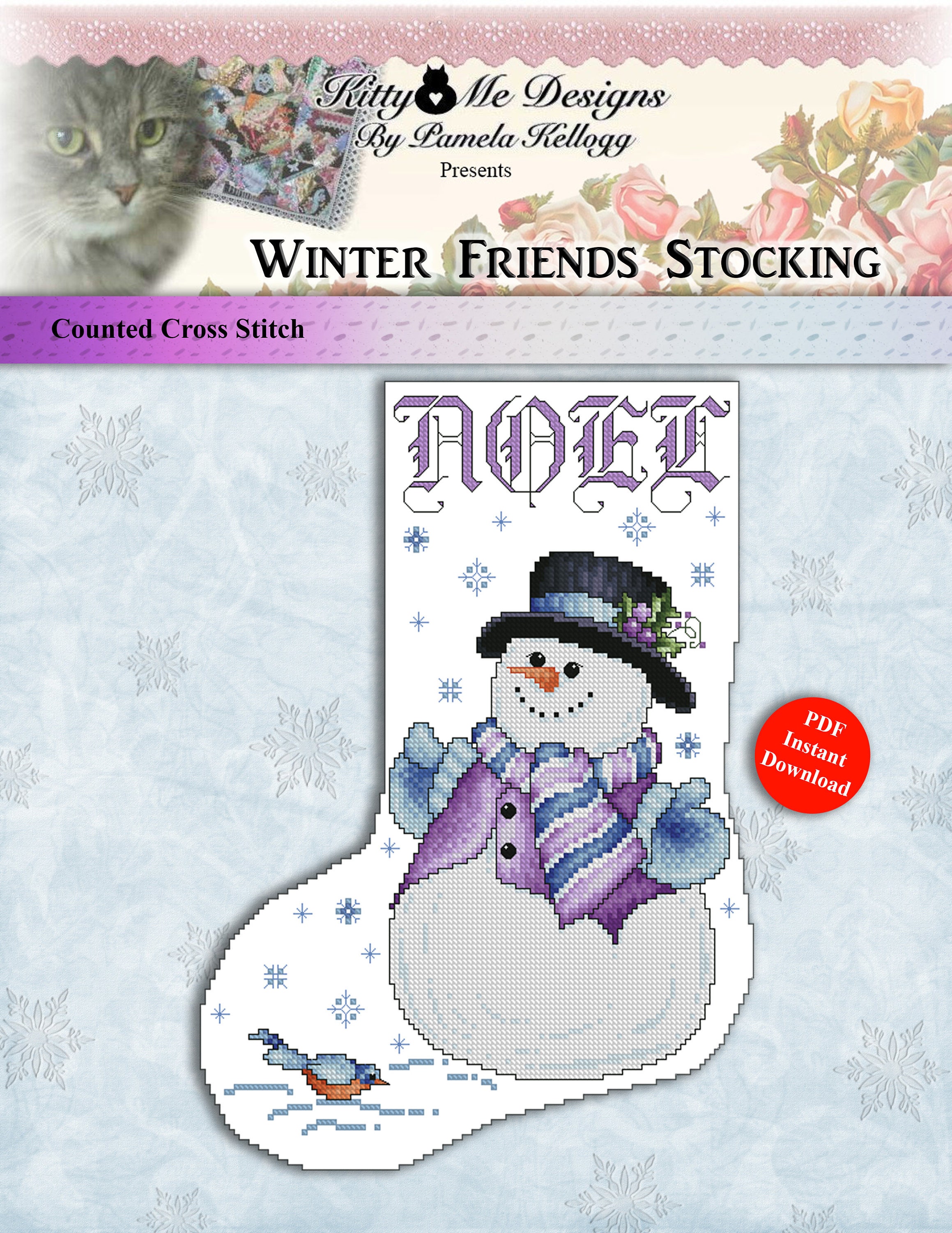Snowman Christmas Stocking Cross Stitch Pattern Instant - Etsy