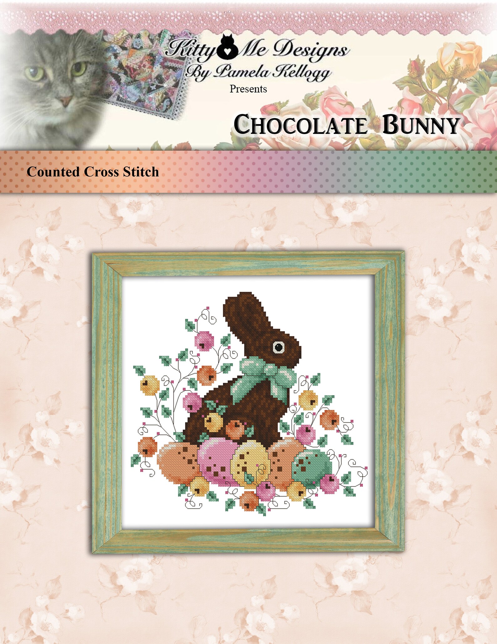 Colorful Cats Easter Counted Cross Stitch Pattern Leaflet by - Etsy