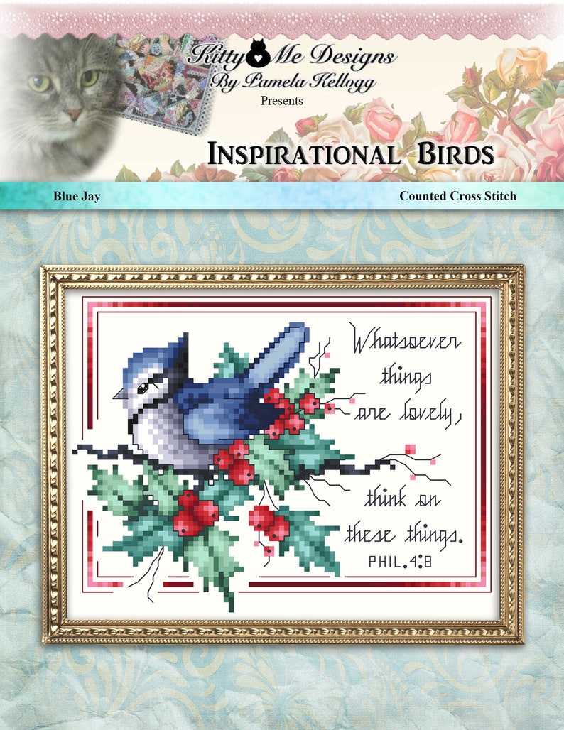 Inspirational Birds Cardinal Counted Cross Stitch Pattern - Etsy