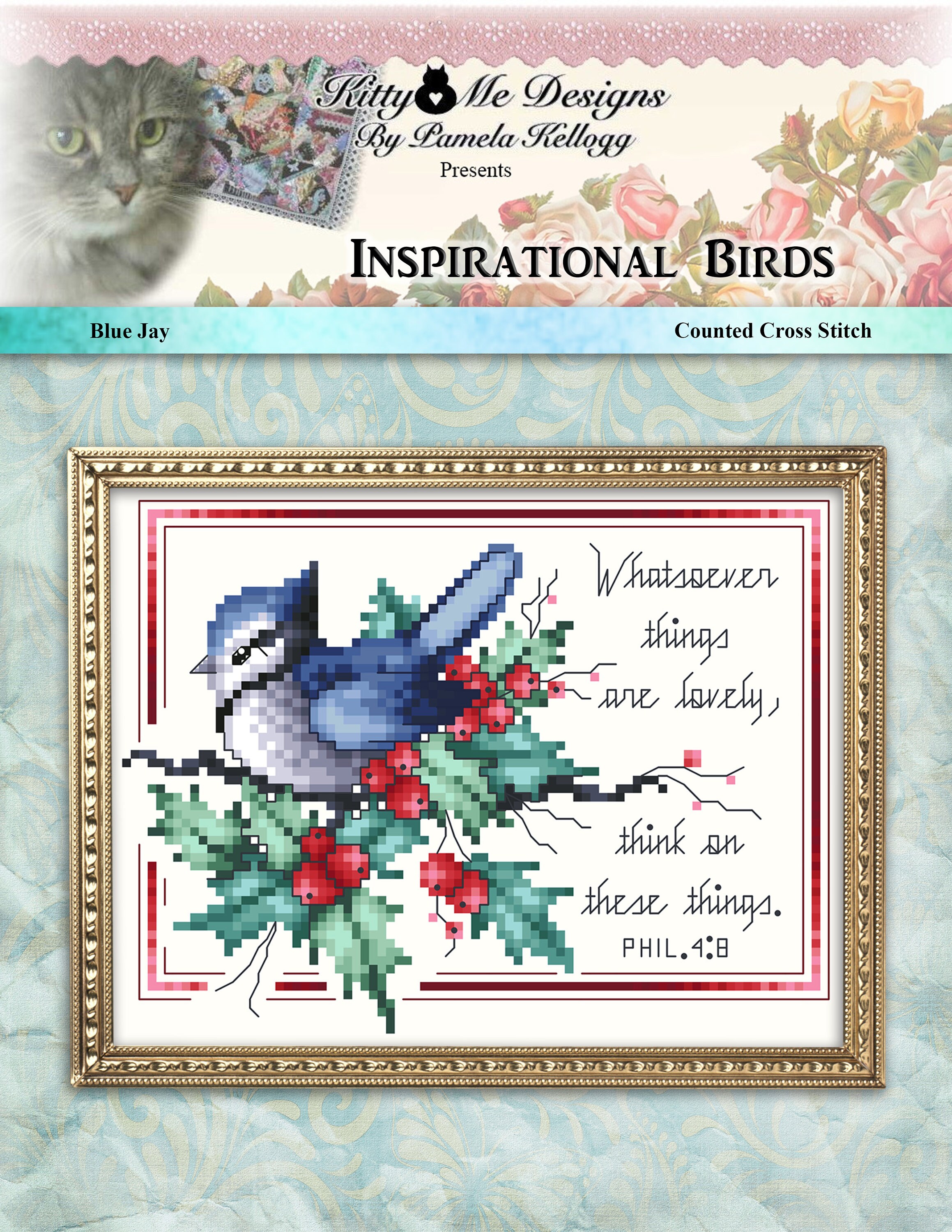 Inspirational Birds Cardinal Counted Cross Stitch Pattern - Etsy