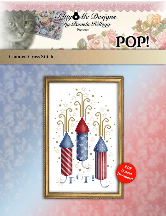 Cross Stitch Sewing & Fiber 4th of July PDF digital download cross stitch pattern Patriotic ...