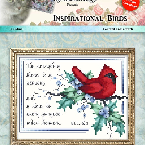 Cardinals Counted Cross Stitch Pattern - Etsy