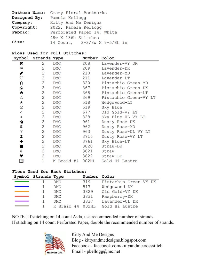 Crazy Floral Bookmarks for Perforated Paper Counted Cross - Etsy