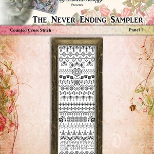 Cross Stitch Pattern Sampler the Never Ending Sampler Panel 6 Printed Leaflet by Pamela Kellogg ...
