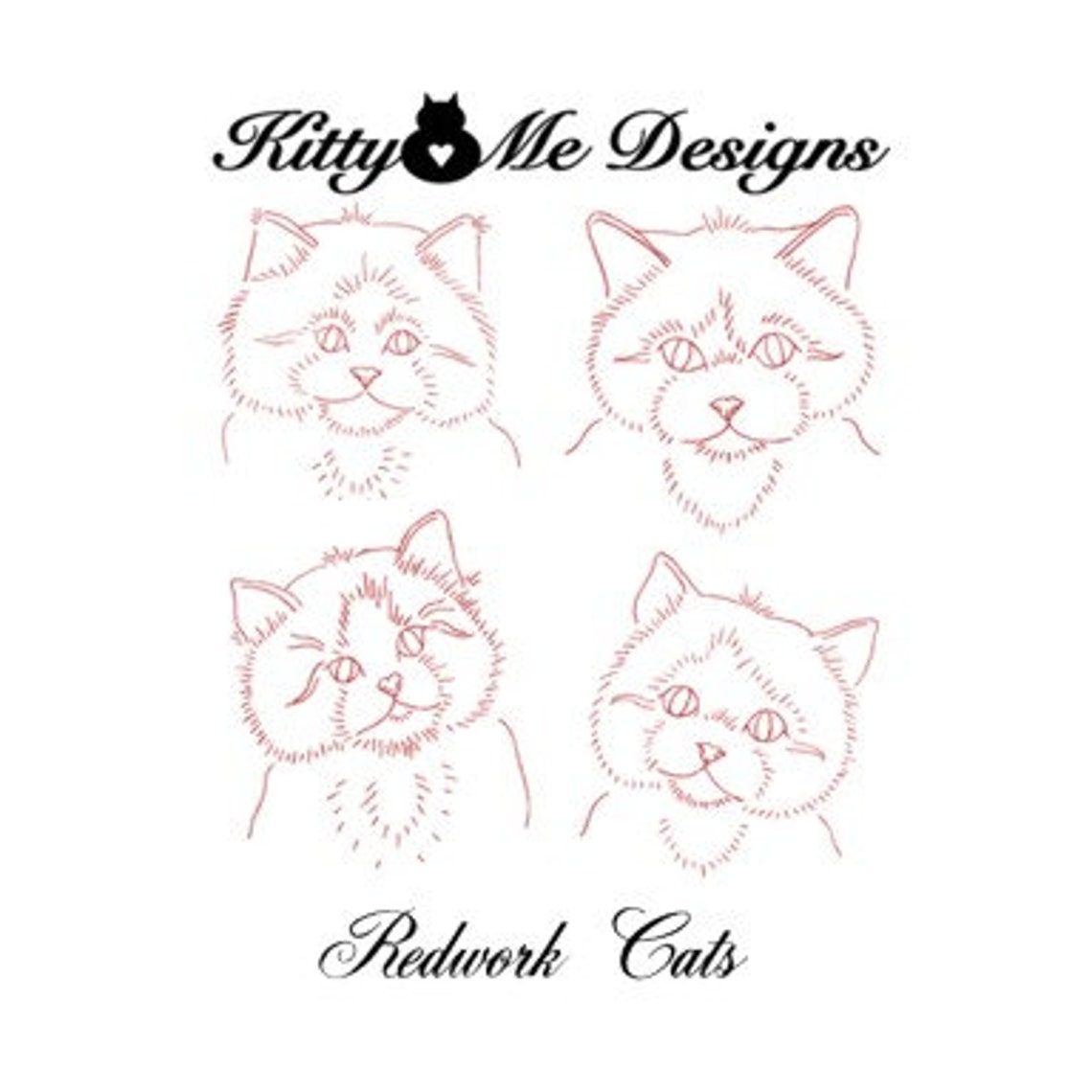 Redwork Cats for Embroidery and Crazy Quilting - Etsy