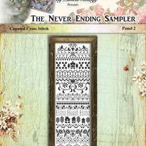 Cross Stitch Pattern Sampler the Never Ending Sampler Panel 6 Printed Leaflet by Pamela Kellogg ...
