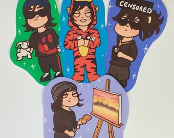 Quackity Character Stickers pack of 6 - Etsy