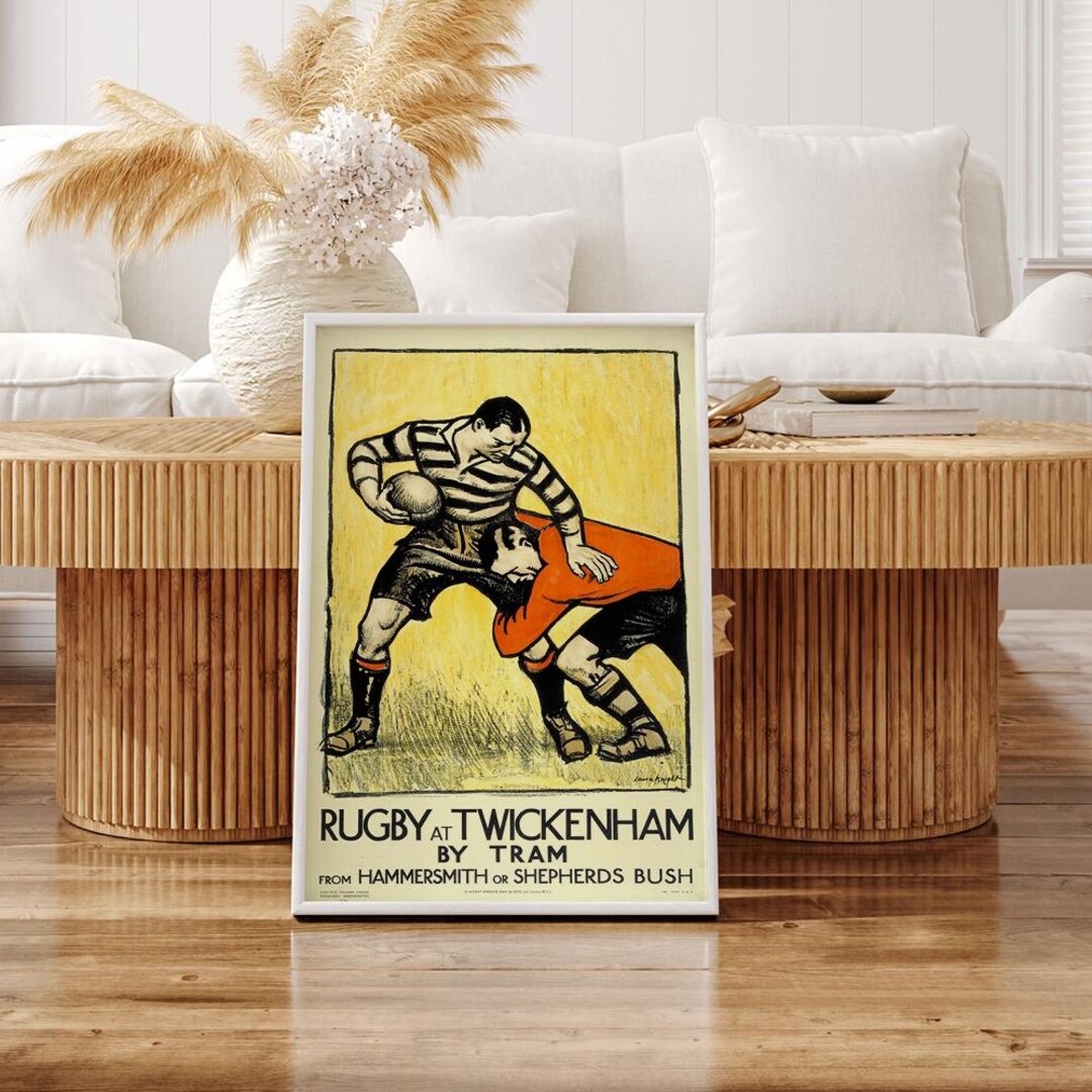Vintage Rugby at Twickenham by Tram Travel Poster,wall Art for Living ...
