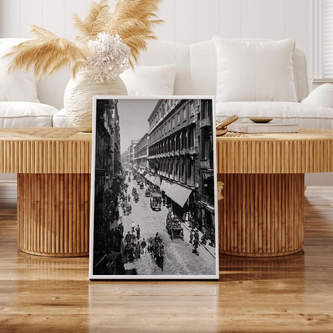 Via Roma Naples Italy 1895 Poster,quality Canvas Print,wall Art for ...