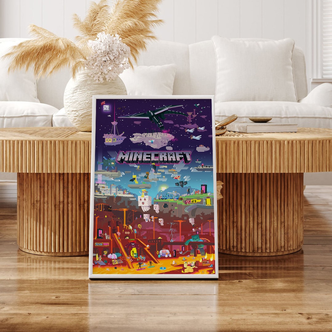 Minecraft Poster World Beyond Maxi Poster,quality Canvas Print,wall Art ...