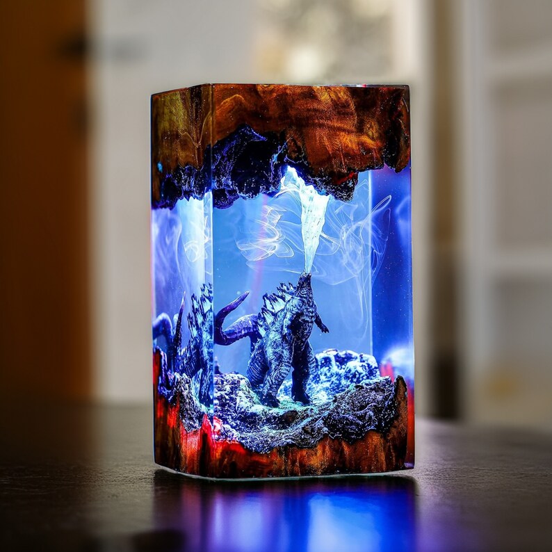 Monster Resin Lamp,diorama Resin Epoxy,custom Night Light,handmade ...