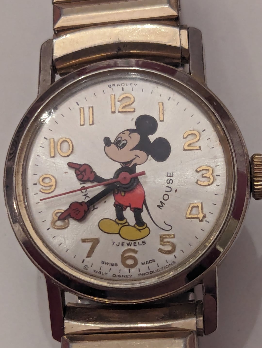 RARE Mickey Mouse Vintage Bradley Watch, Swiss Made, Mechanical ...