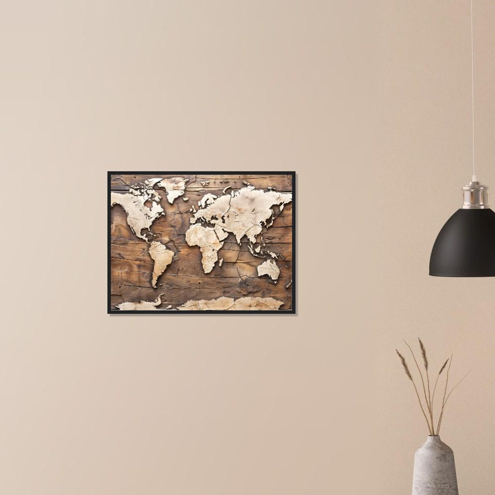 Carved Wood World Map, Rustic Earth Tones Home Decor - Etsy