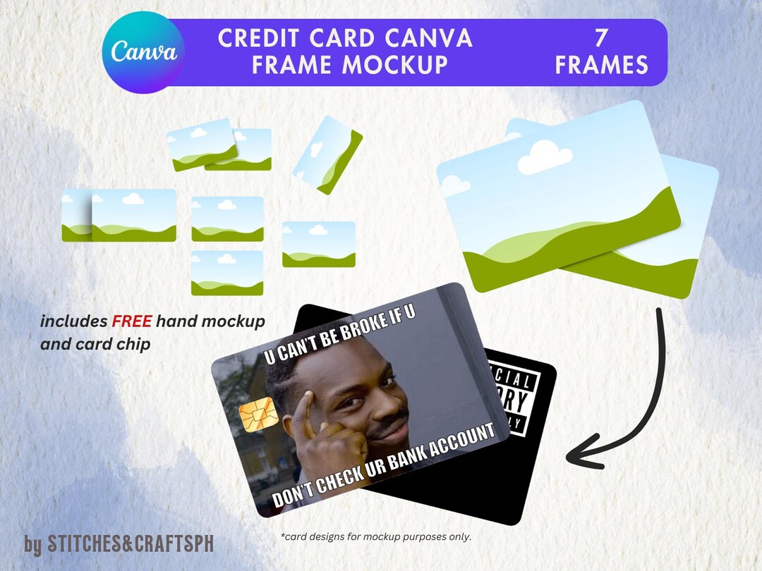 Credit Card Template Mockups, Credit Card Canva Frame, Debit Card ...
