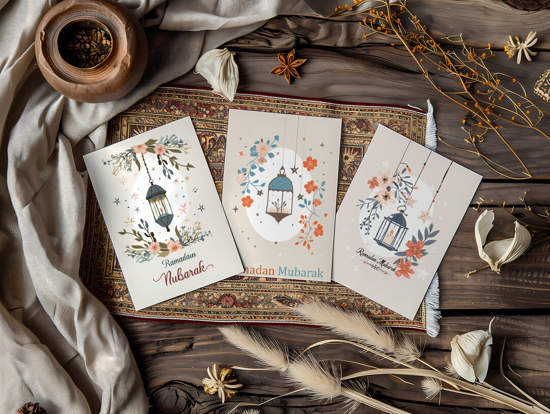 Islamic Elegant Ramadan Mubarak Cards: Spiritually Crafted, Perfect ...