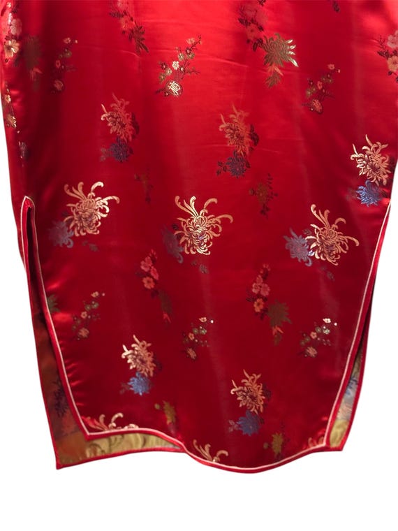 SOLZ SQUIRREL 60’s Vintage Red Satin Chinese Cheongsa… - Gem
