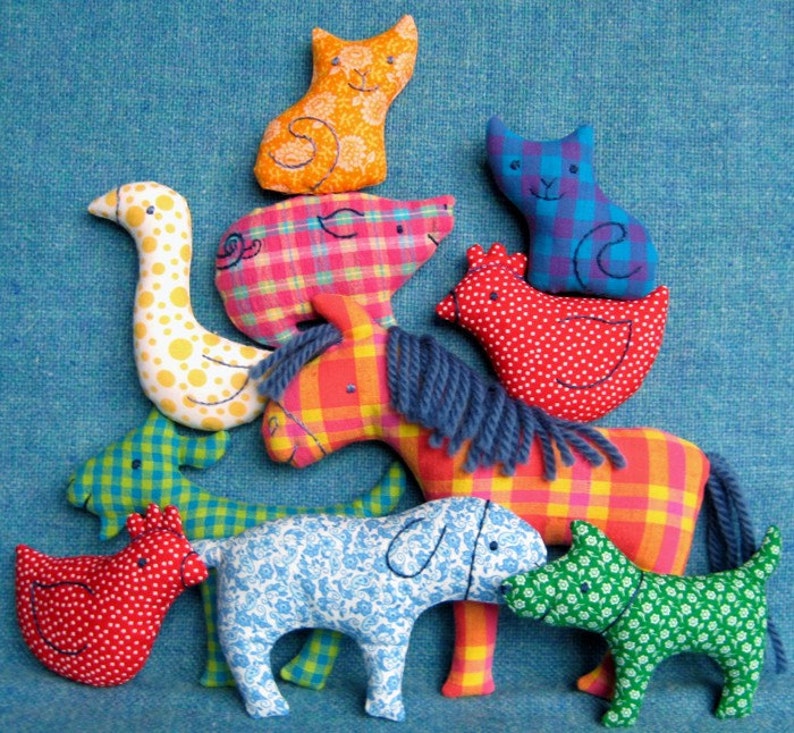 Big Farm Set - Instant Download Sewing Pattern - Small Stuffed Toys for ...