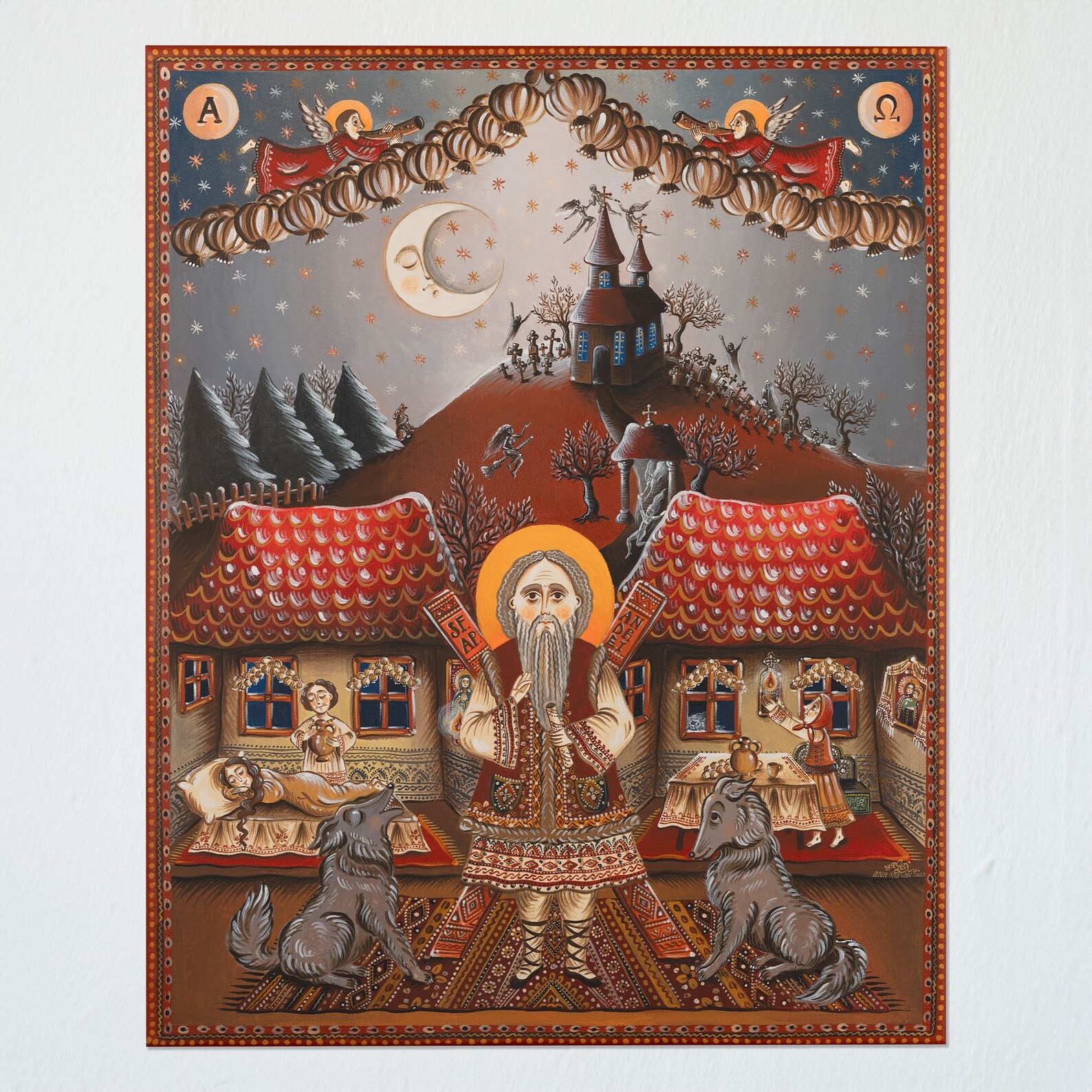 Art Print Titled saint Andrew's Night by Ana Dragan, Folk Art Print ...