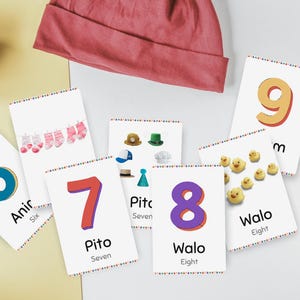 Filipino Numbers Printable Flashcards for Toddlers and Kids, Counting ...