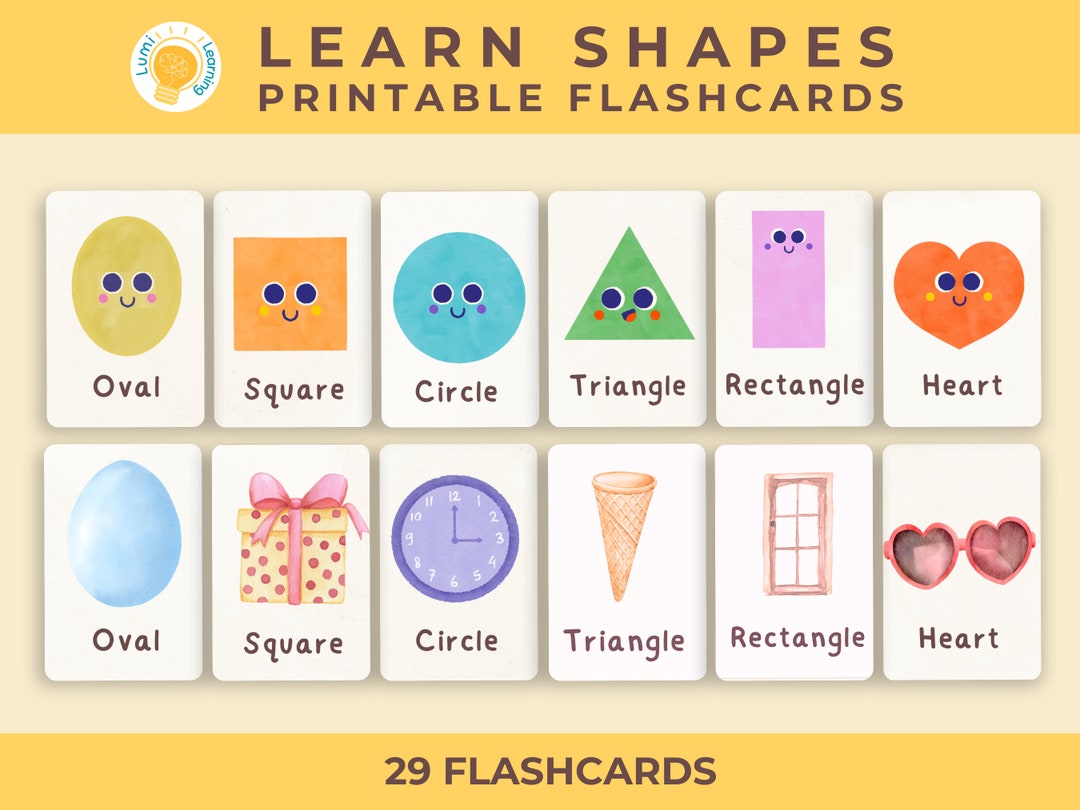 Shapes Printable Flashcards for Toddlers and Kids | Learn Geometry ...