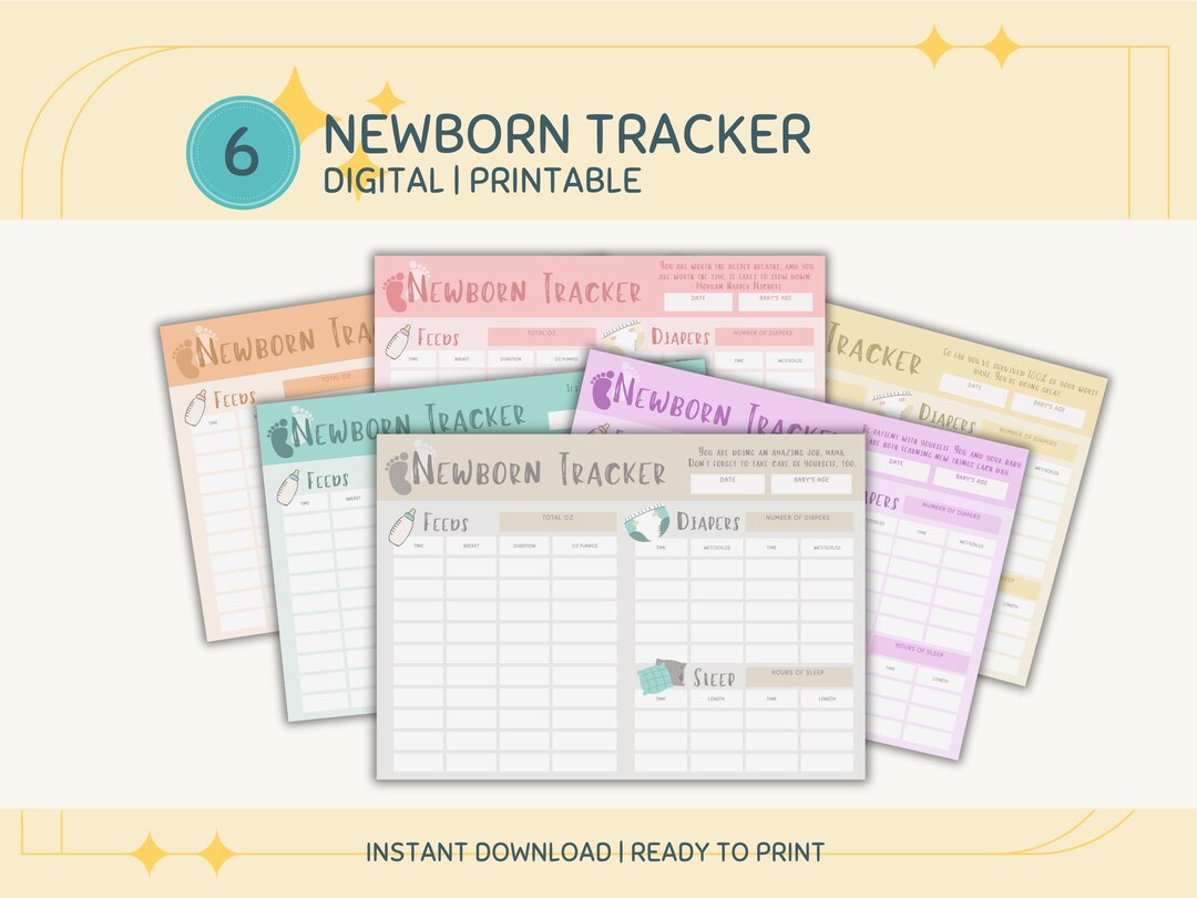 Baby Care Journal for Newborn Schedule Printable Newborn Tracker for ...