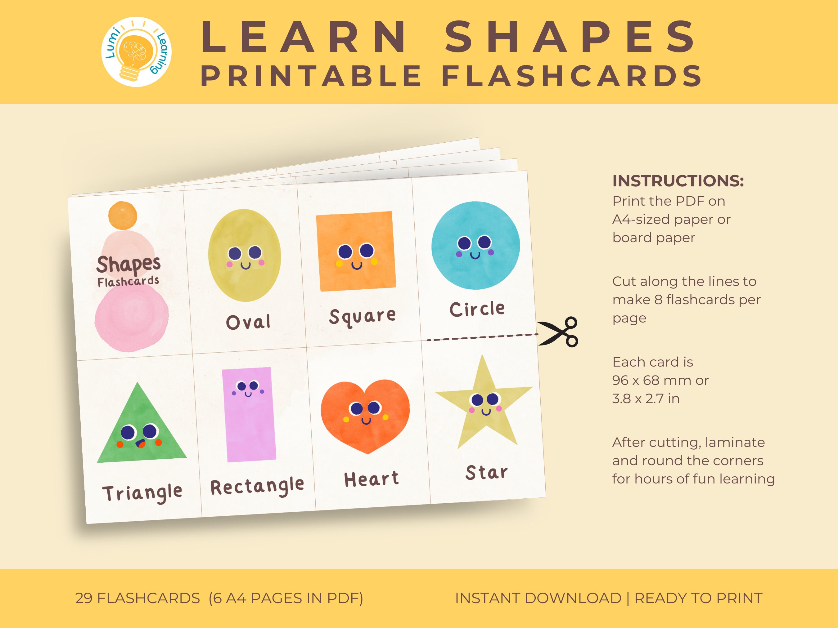 Shapes Printable Flashcards for Toddlers and Kids | Learn Geometry ...