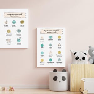 Filipino Printable Posters for Toddlers and Kids, Learn Tagalog Wall ...