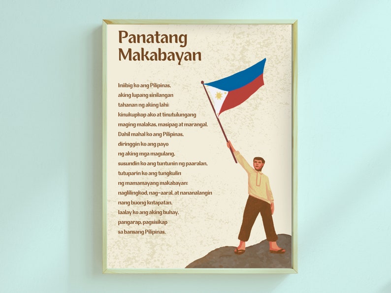 Panatang Makabayan Printable Poster for Toddlers and Kids, Philippine ...
