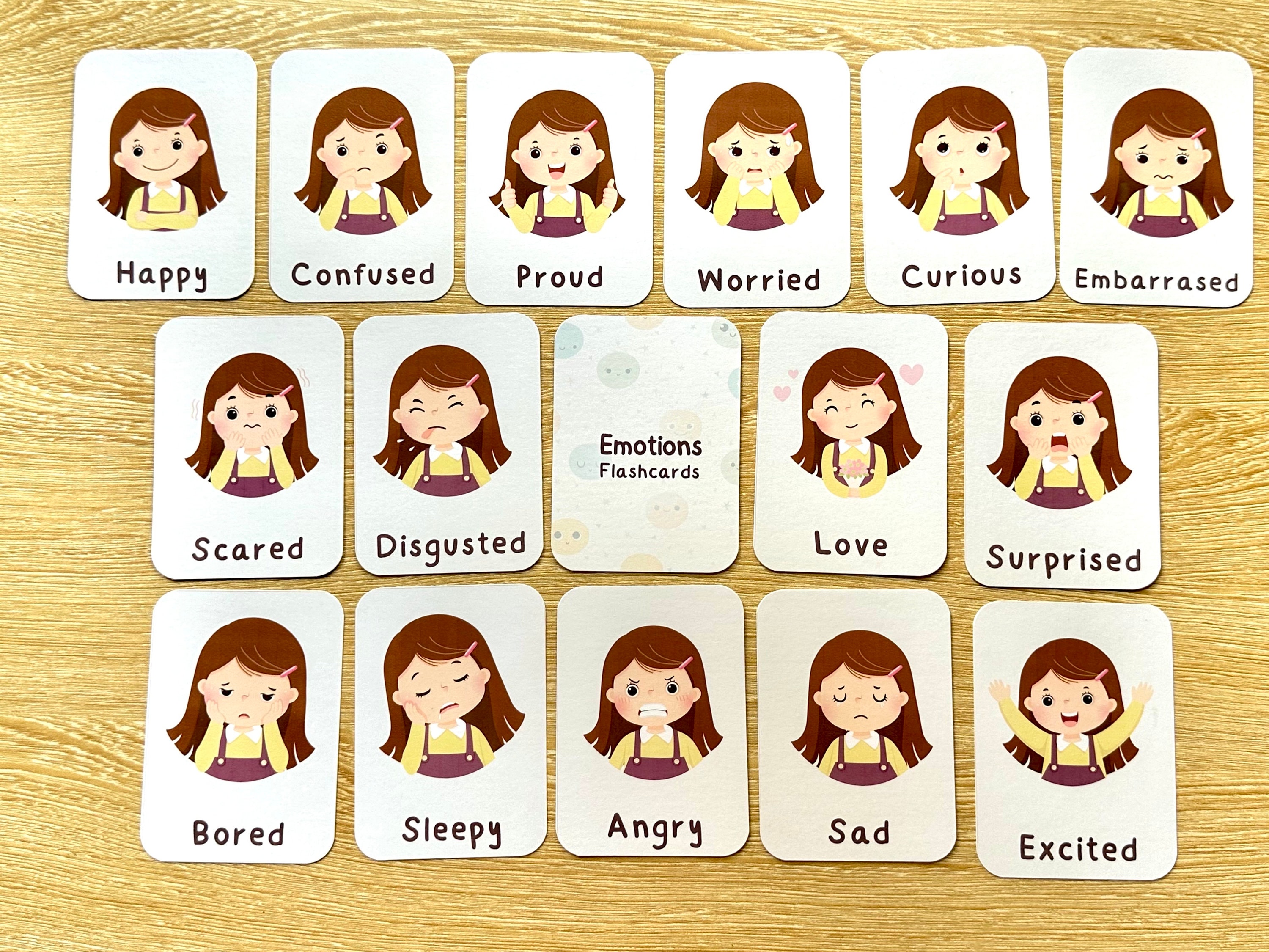 Emotions Printable Flashcards for Toddlers and Kids Feelings Flash ...