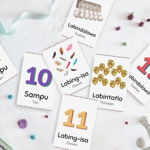 Filipino Numbers Printable Flashcards for Toddlers and Kids, Counting ...