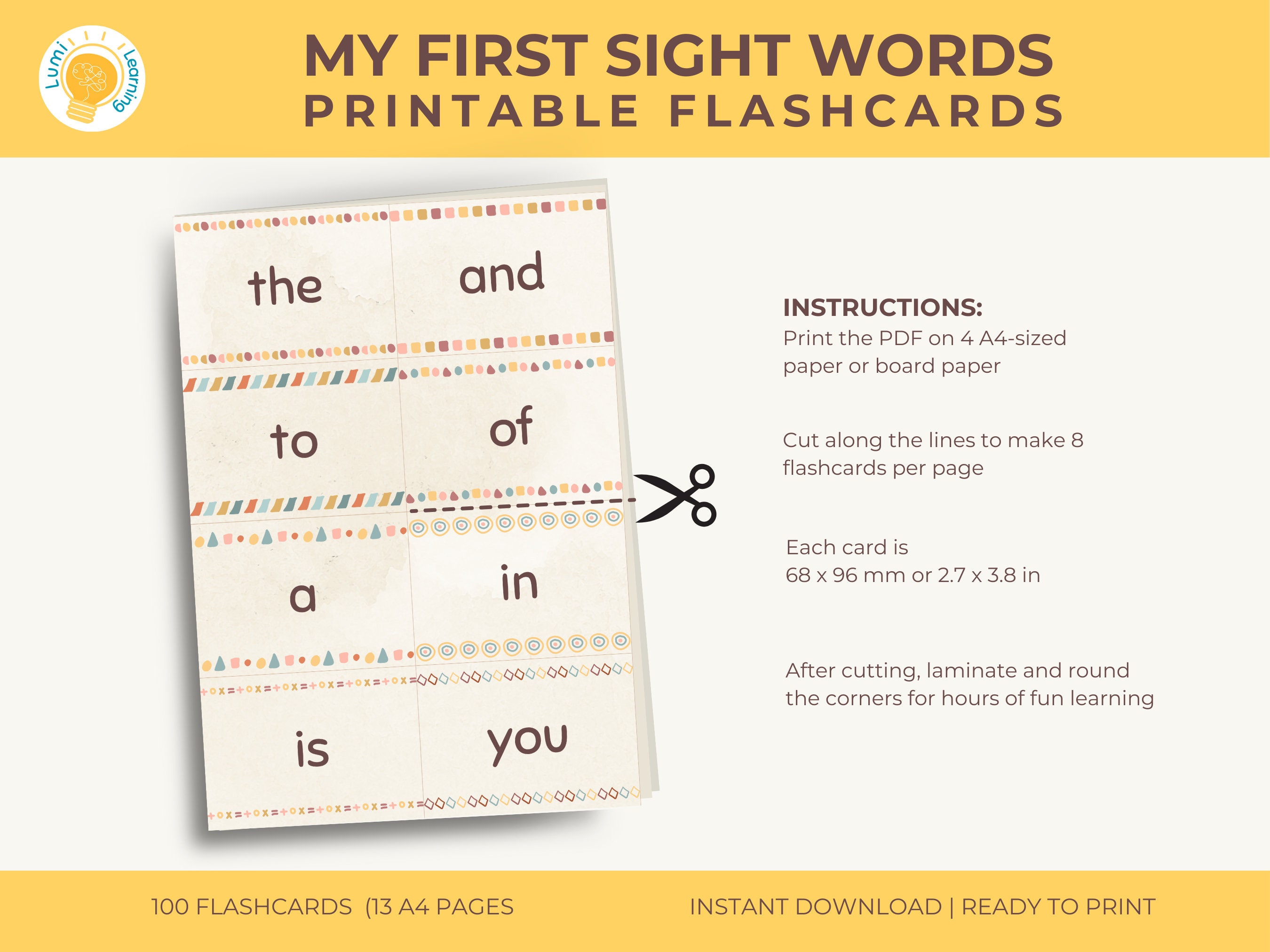 Sight Words Printable Flashcards for Preschool Kids Reading and ...