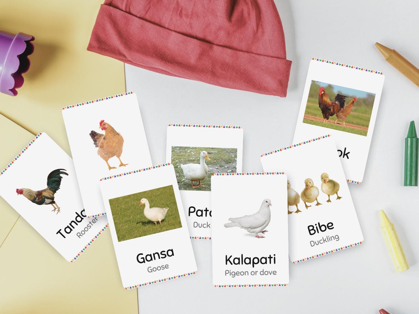 Filipino Farm Animals Printable Flashcards for Kids & Toddlers, Digital ...