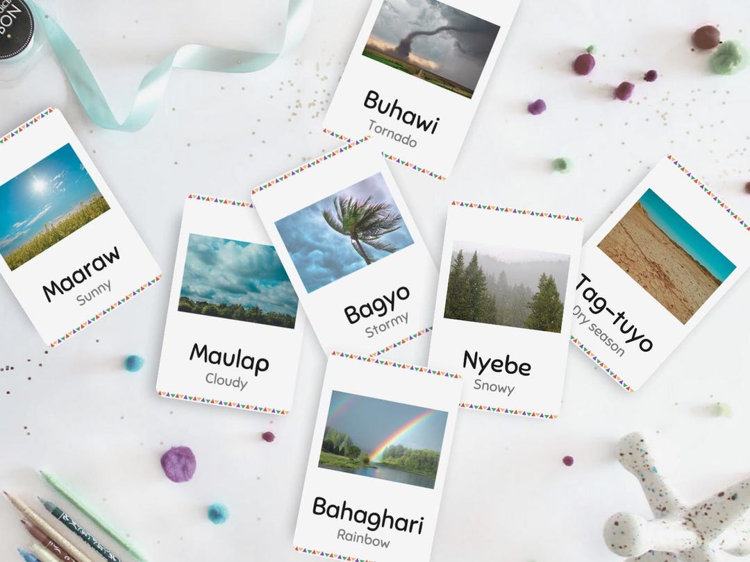 Filipino Weather Printable Flashcards for Toddlers & Kids, Seasons and ...